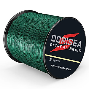 Dorisea Extreme Braid 100% Pe Moss Green Braided Fishing Line 109Yards-2187Yards 6-550Lb Test Fishing Wire Fishing String Incredible Superline Zero Stretch (100m/109Yards 6lb/0.10mm)