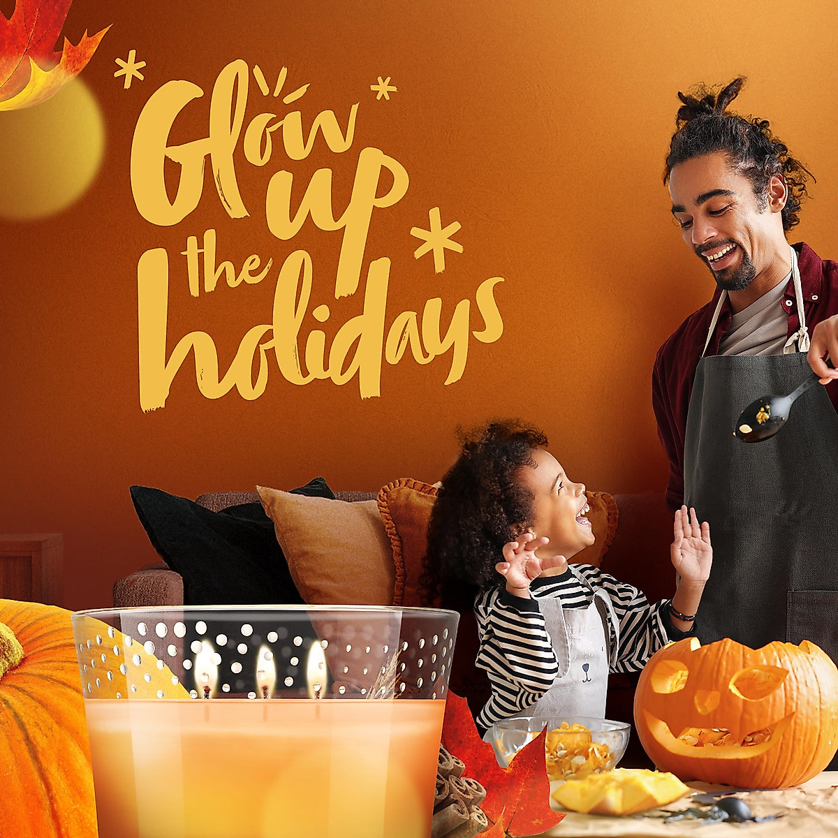 Glade Candle Crisp Cranberry Champagne, Fragrance Candle Infused with Essential Oils, Air Freshener Candle, 3-Wick Candle, 6.8 Oz