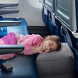 Fig and Blossom [2-Pack] Inflatable Bed Bumper with Pump for Toddlers, Kids, Elderly/Inflatable Airplane Footrest Pillow Bundle