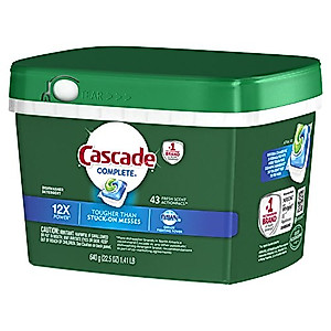 Cascade Complete Dishwasher Pods, Actionpacs Dishwasher Detergent, Fresh Scent with Dawn Power, 43 Count