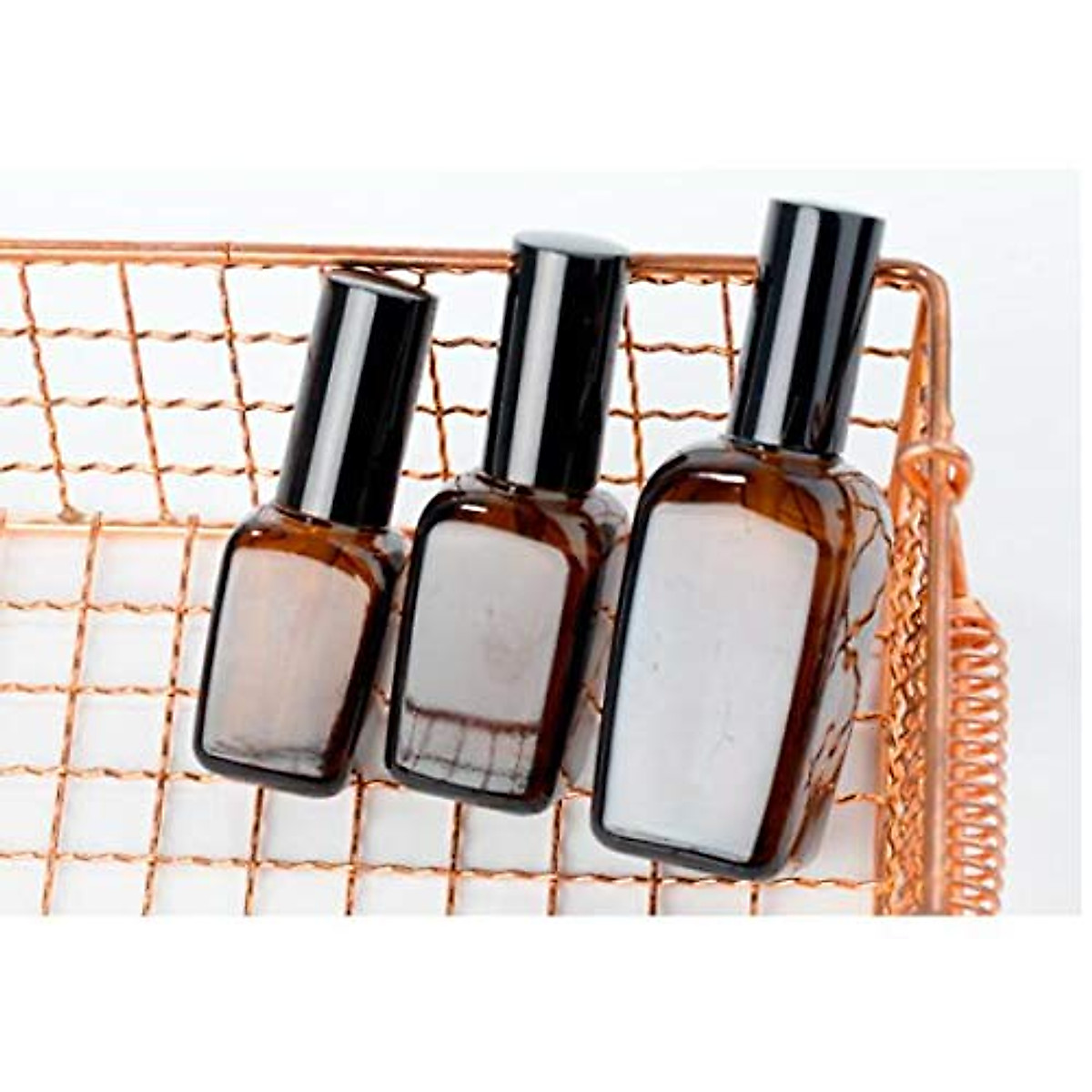 ericotry 3PCS 100ml Empty Refillable Square Amber Glass Cream Lotion Pump Bottles for Makeup Face Cream Facial Cleanser Toiletries Toner Liquid Travel Containers Emulsion Essential Oil Dispenser