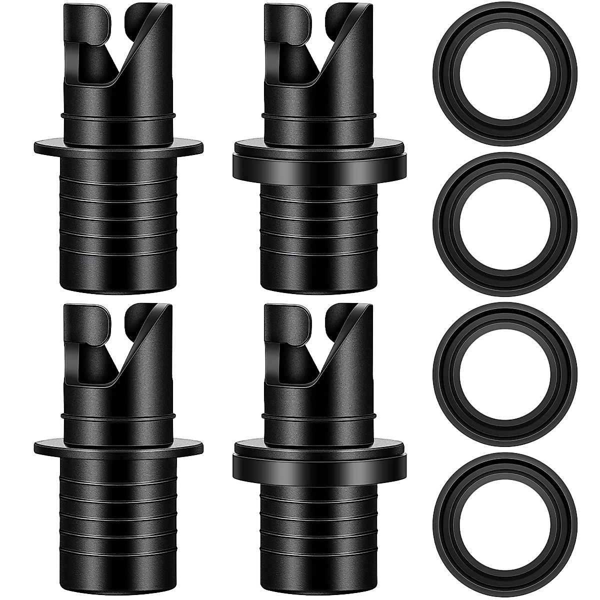 4 Pieces Inflatable Kayak Pump Adapter Paddle Board Air Pump Hose Adapter Multifunction Valve Adapter Air Valve Nozzle Kayak Air Pump Replacement Accessories for Inflatable Boat Bed Halkey Roberts