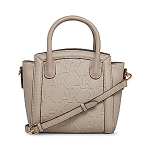 Anne Klein Embossed top Handle Mini Satchel, Stone