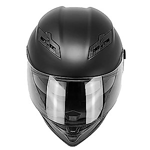 Bluetooth Motorcycle Helmet with Clear, Tinted, Iridium Shields (Matte Black, Small)