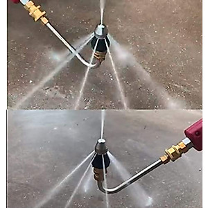 Millie Pressure Washer Sewer Jetter Nozzle with Stainless Steel, Durable Design Sewer Jet Nozzle,Pressure Drain Jetter Hose Nozzle,3/8'' Quickly Connector, 5000 PSI Orifice 6.5