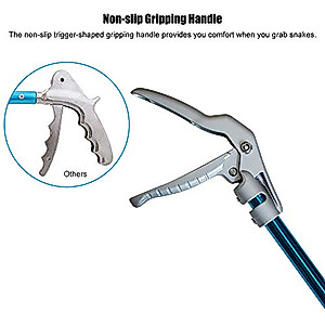 IC ICLOVER 52 Inch Aluminum Alloy Snake Tongs, Professional Standard All-in-One Reptile Grabber Rattle Snake Catcher Wide Jaw Handling Tool with Lock and Grip Handle