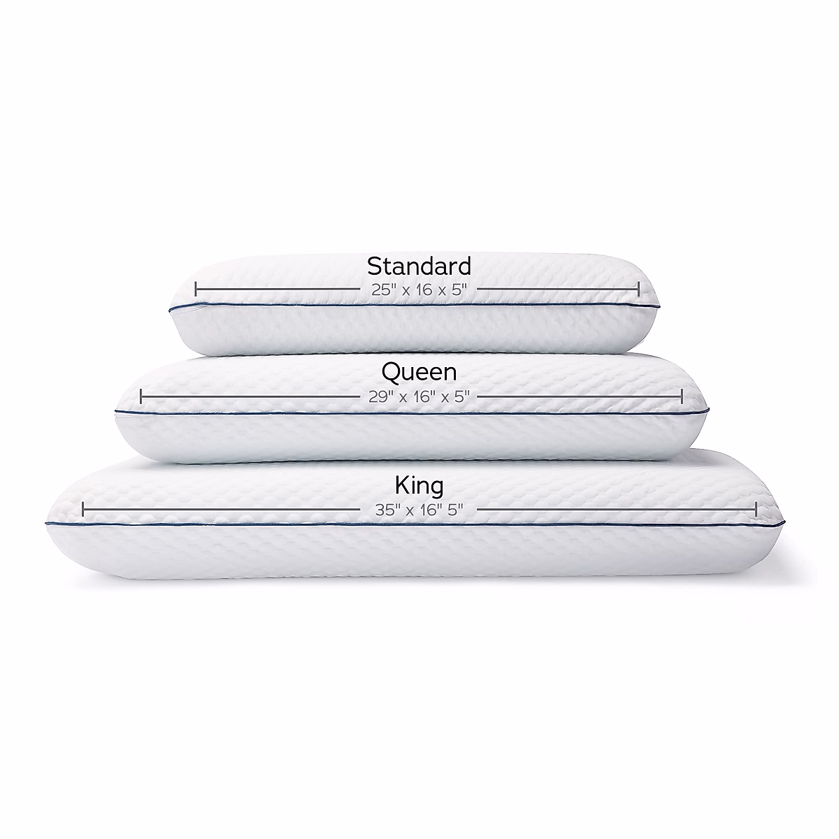 Weekender Gel Memory Foam Pillow – 1 Pack Standard Size – Ventilated - Washable Cover White