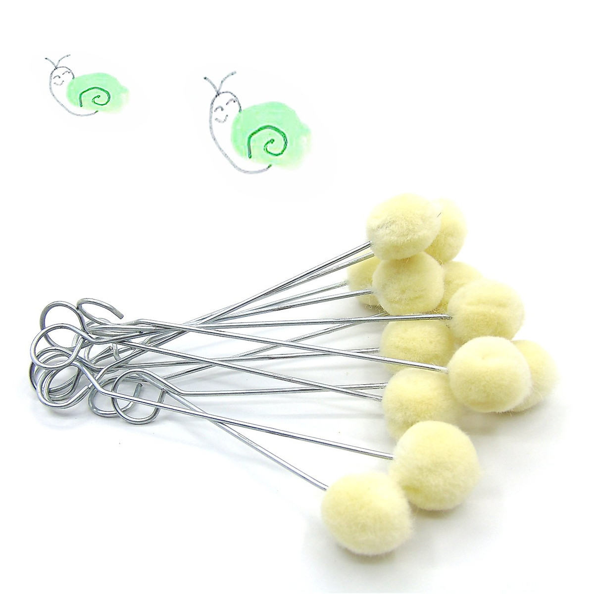 50 Packs Wool Daubers Glue Daubers Ball Brush Leather Dye Tool Leather Dye Dauber Dyeing Applicator with Metal Handle for DIY Crafts Projects