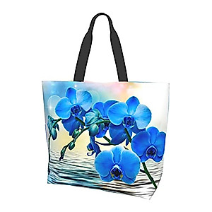 DHWUIASF Beautiful Orchid Printed Large Capacity Portable Tote Shoulder Bag, Suitable For Shopping
