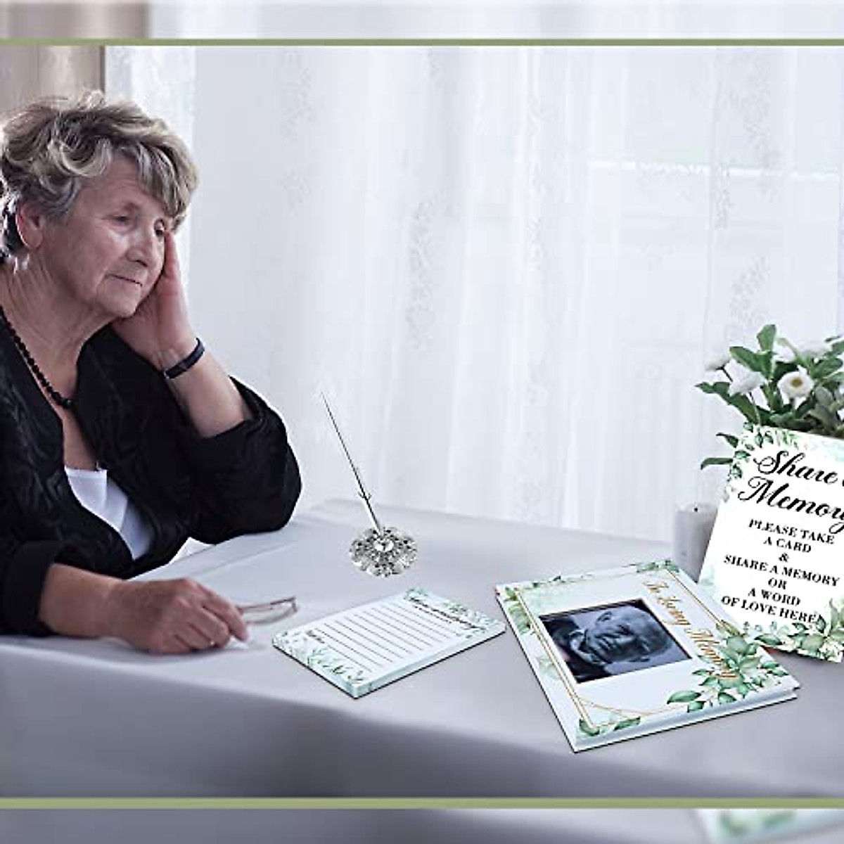 Spakon Funeral Guest Book for Memorial Service Celebration of Life Guest Book 100 Pieces Double Sided Prayer Funeral Cards