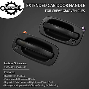 Exterior Door Handle Front Left & Right Pair with Key Hole | for 1999-2007 Chevy Silverado Suburban Tahoe Avalanche GMC Sierra Yukon Cadillac Escalade | Replaces# 15034985, 15034986