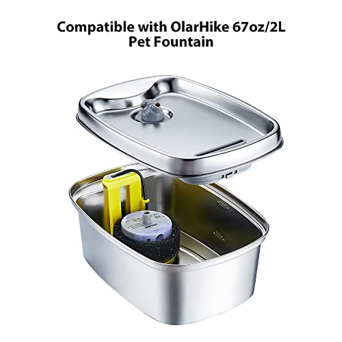 OlarHike Replacement Pump for Pet Drinking Fountains Compatible with Stainless Steel Pet Fountain Only, Dog and Cat Water Dispensers Pump