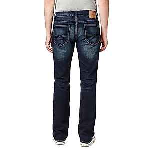 Buffalo David Bitton mens Slim Boot King Jeans, Whiskered and Sanded Indigo, 32W x 30L US