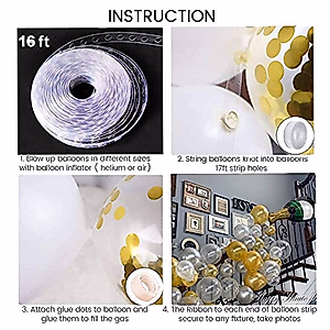 Champagne Balloon Garland Arch Kit, Gold Silver Clear Balloons for Birthday Wedding Baby Shower Bachelorette Anniversary Party Decorations, Happy New Year Years Decorations 2023