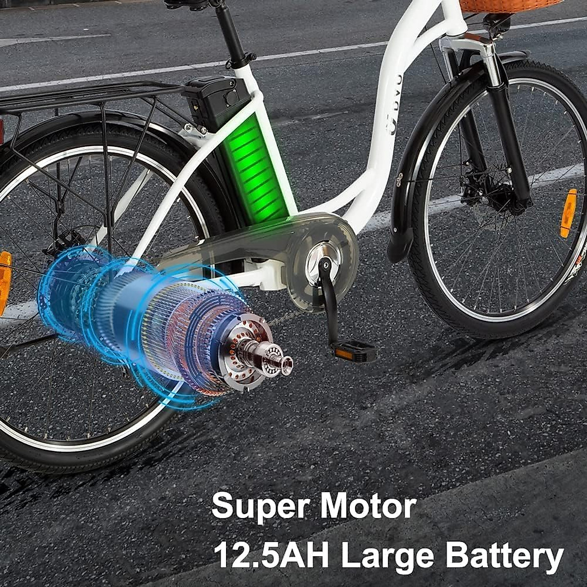 DYU Electric Bike for Adults, 26" Ebike with Peak 500W Brushless Motor, Up to 50Miles Commuting Electric Bike with 562Wh Removable Battery, 7-Speed, UL Certified