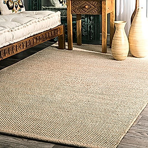 nuLOOM Alessi Solid Farmhouse Cotton Area Rug, 8' 6" x 11' 6", Beige