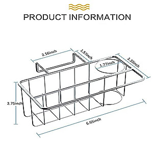 Sink Caddy Organizer 3 in 1 Adhesive Sink Caddy Sponge Holder for Brush Sponge Dishcloth Storage Stainless Steel Basket (3 in 1 Adhesive Holder)