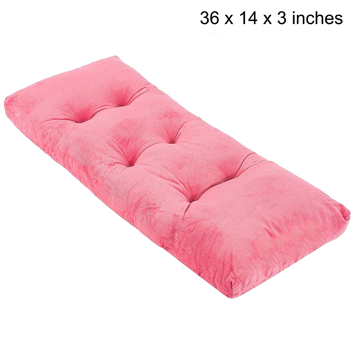 JAMPAYANG Bench Cushion, Non-Slip Tufted Bench Cushions for Swing, Shoe Storage, Window Seat (36"x14", Pink)