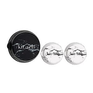 Kitsch Travel Containers for Toiletries Leak Proof with Lid, Reusable Travel Cosmetic Jars for Creams, Shampoo & Lotions TSA Approved Travel Bottles, Dishwasher Safe Travel Essentials, Marble 3 Pcs