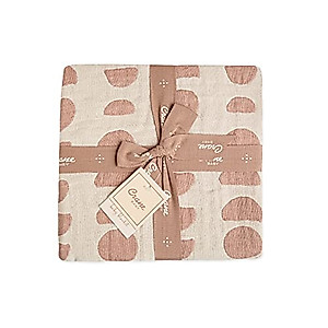 Crane Baby Blanket, Soft Cotton Jacquard Nursery and Stroller Blanket for Boys and Girls, Copper Moon Phase, 30” x 40”