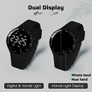 L LAVAREDO Mens Watches, Digital Sports Watch with Timer, Dual Vibrating Alarms, Men Women Wrist Watch with LED Display, Fitness Tracker Pedometer Watch for Walking Running, Gift Ideal