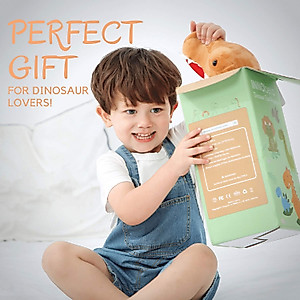 InnoBeta Dinosaur Stuffed Animal Star Night Light Projector, 14" T-Rex Fluffy Plush for Baby Girls, Boys, Kids, Children, Gifts for Birthday, Christmas, Valentine's Day, Dinosaur Nursery Room Decor