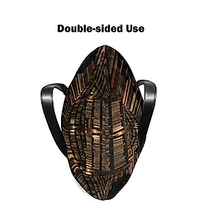 ALAZA Vintage Bookshelf Book Bookworm Tote Bag Purse Handbag for Women Girls