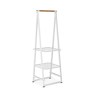 Brabantia - Linn Clothes Rack - Multi-Functional - Space Saver - Adjustable Shelves - Wardrobe Hanging - Drying Rack - Freestanding - Stable - White - Small