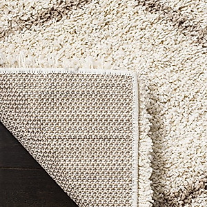 SAFAVIEH Hudson Shag Collection Area Rug - 10' x 14', Ivory & Beige, Moroccan Ogee Trellis Design, Non-Shedding & Easy Care, 2-inch Thick Ideal for High Traffic Areas in Living Room, Bedroom (SGH280D)