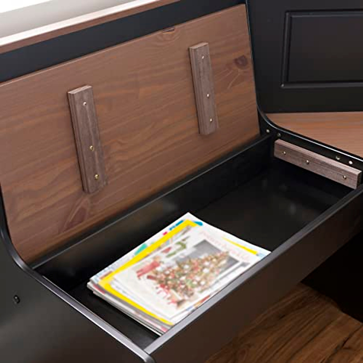 Linon Black and Pecan Breakfast Dining Set Ardmore Nook