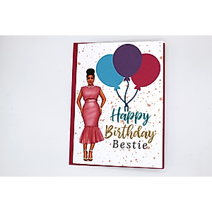 Simply Created African American Birthday Cards with Bling (Pink I)