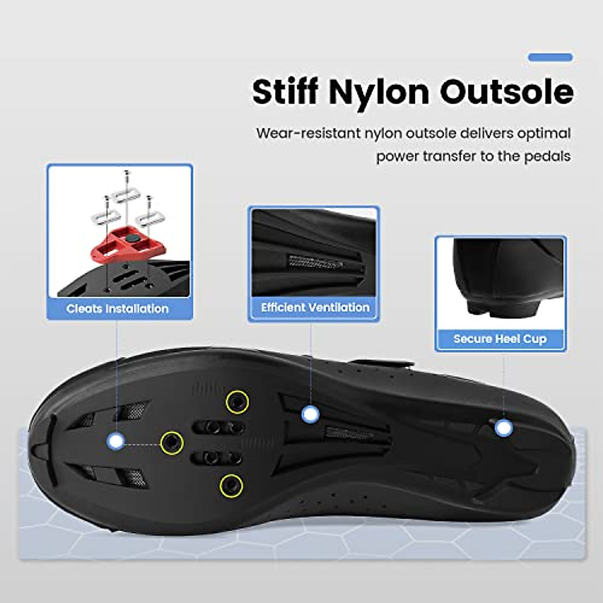 Unisex Cycling Shoes Peloton Compatible - Mens Spin Shoes with Look Delta Cleats - Indoor Road Bike Shoes SPD Clips - Black Size 4