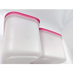 Tupperware Freezer Mate Plastic Container for Fridge and Freezer, 1.1 LTR (Set of 2) with Free Handkerchief
