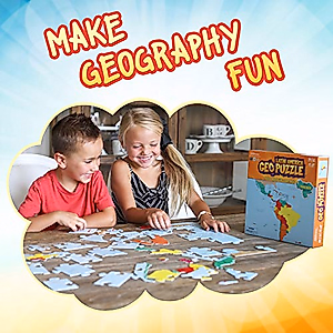GeoToys — GeoPuzzle Latin America — Educational Kid Toys for Boys and Girls, 50 Piece Geography Jigsaw Puzzle, Jumbo Size Kids Puzzle — Ages 4 and up