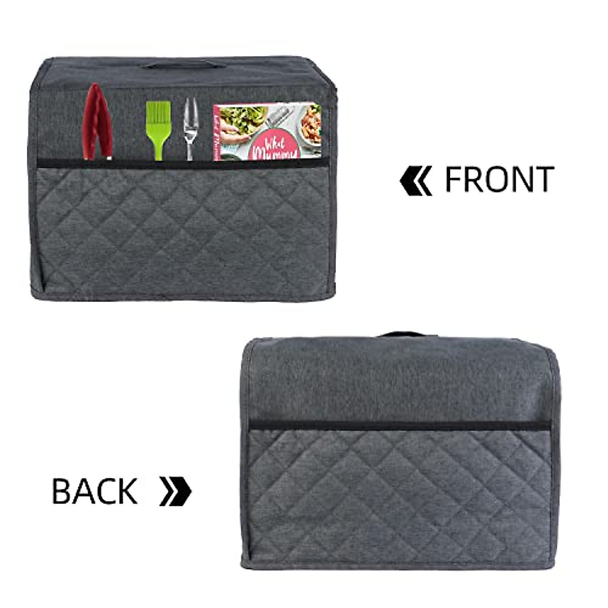 Dust Cover Compatible with Ninja Foodi Grill(AG301,AG302,AG400),Cover with 2 Accessory Pocket,Waterproof,Easy Cleaning,(Grey)