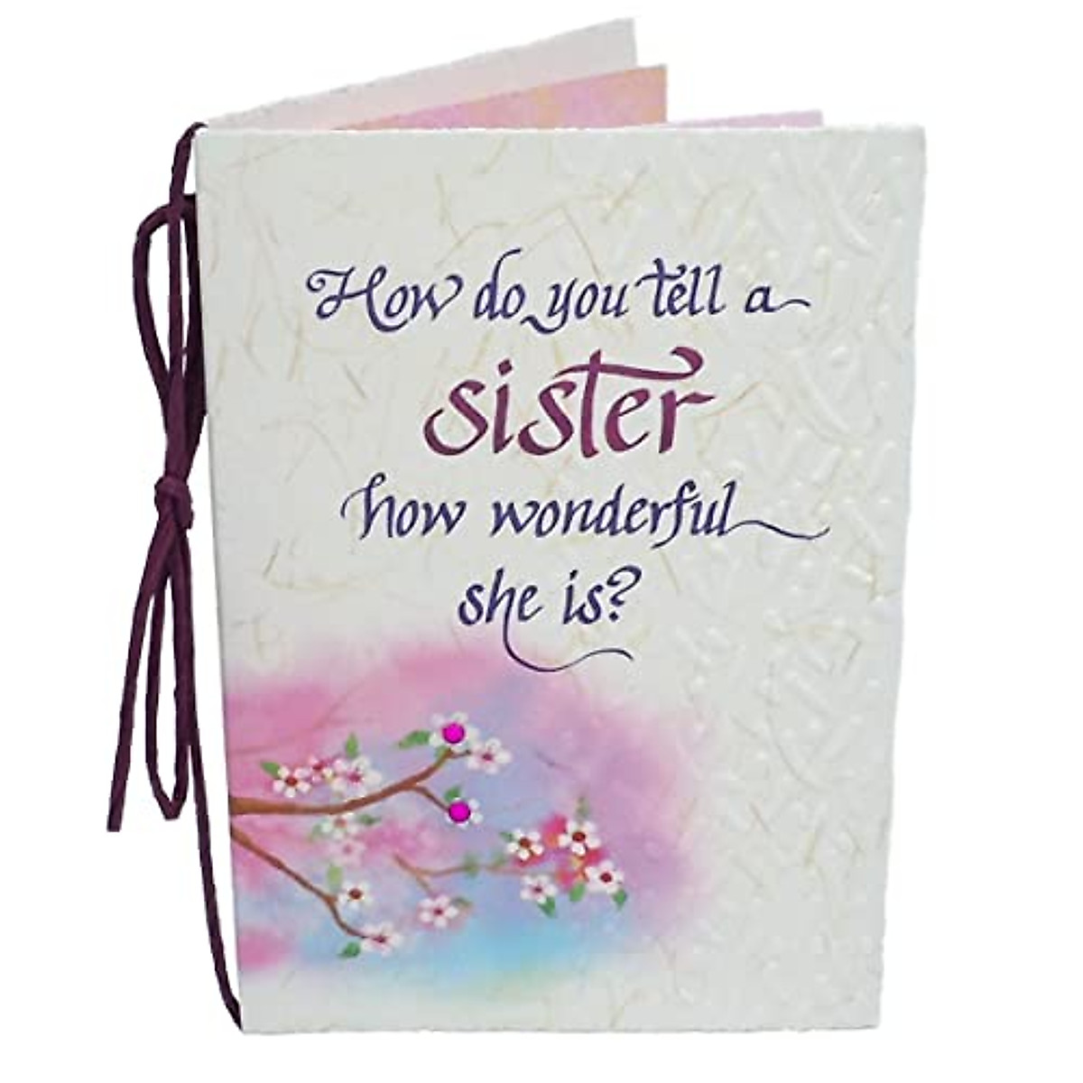 Blue Mountain Arts Sister Card - Thank You Card, Holiday Card, Any Occasion Card, Gemstone Accented, Eco-Friendly, 6.9 x 5.4 Inches