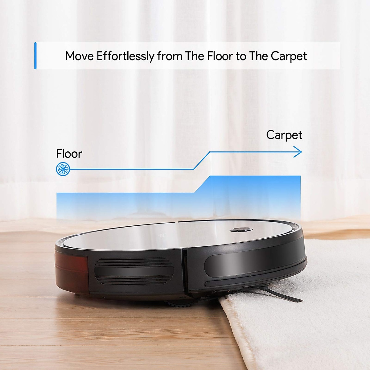 Bagotte BG600 Robot Vacuum Cleaner, Super-Thin & Quiet, High Suction, Smart Self-Charging Robotic Vacuum Cleaners Automatic Sweeper for Pet Hairs, Hard Floor, Medium Carpet