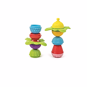 Lalaboom Bucket Set - 19 Piece Educational Baby Toddler Beads and Accessories – Educational Montessori Shape and Color STEM Construction Toy 10 Months to 3 Years - BL210, Multicolor