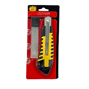 18MM Heavy Duty Utility Knife Box Cutter with 2 Extra Snap Off Blades - 3 Pack