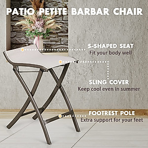 Aoodor Outdoor 2-Piece Bar High Patio Folding Chairs - All-Weather, Comfortable Design