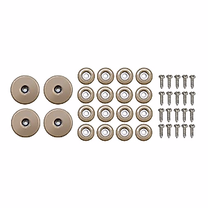 Shepherd Hardware 9471 1-Inch and 1-1/2-Inch Round, Adhesive Slide Glide Furniture Sliders, 20-Count,Tan