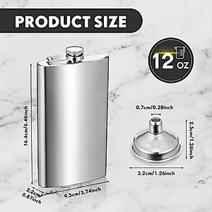 10 Sets 12 oz Stainless Steel Hip Flask Silver Metal Flasks for Liquor with Funnel Whiskey Flask for Men Women Leak Proof Drinking Flasks Alcohol Flask Liquor Flask for Wine Wedding Party Gift Outdoor
