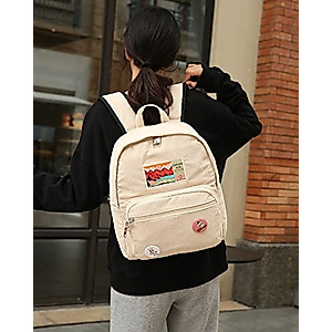 Makukke Backpack Purse for Women, Small Backpack for Women Teen Girls,Cute Bookbag Fashion Daypacks for Shopping, Working or Dating (Beige)