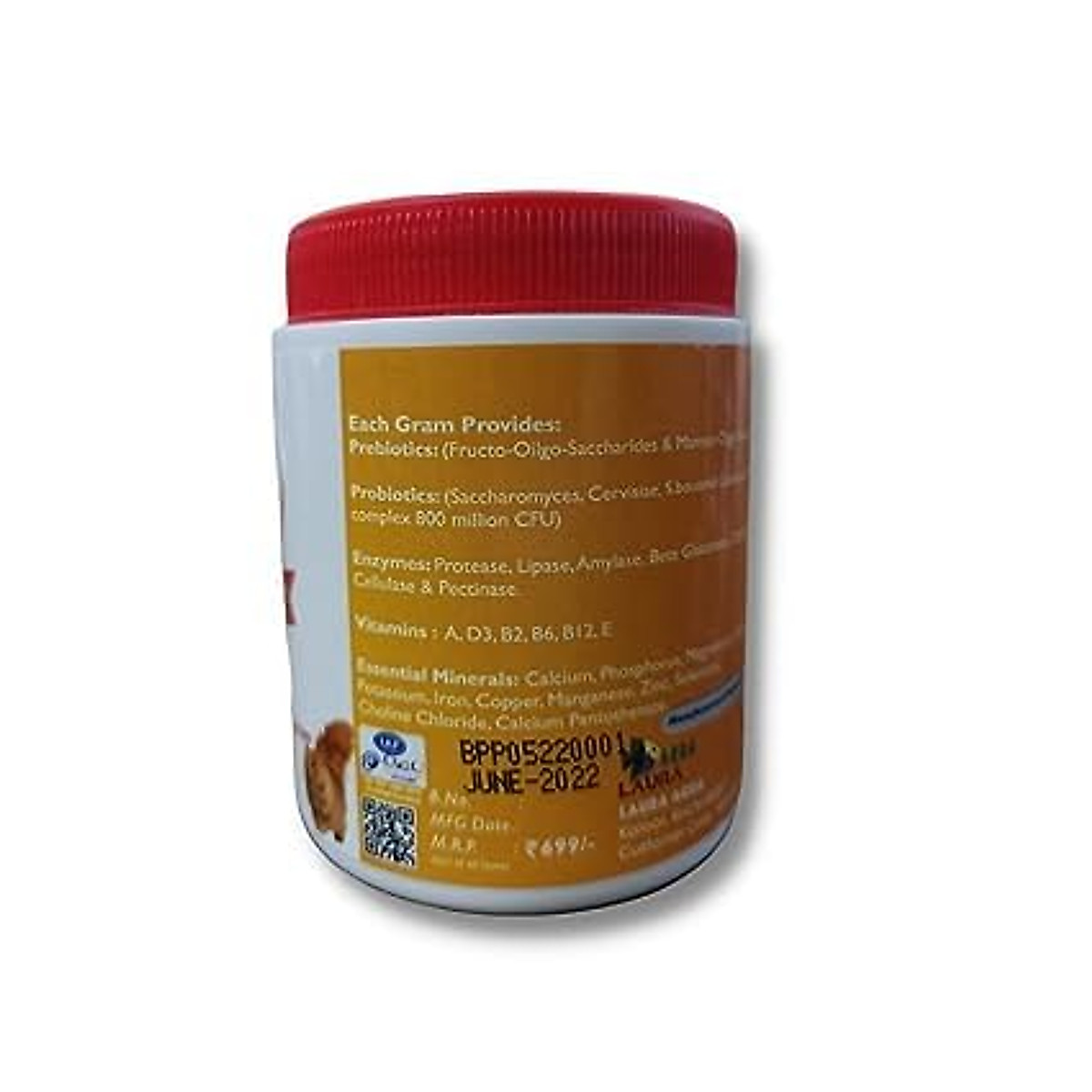 Pets Unique Blend of Prebiotics, Probiotics,Vitamins & Enzymes,Improves Digestion & Builds Immunity in Cats and Dogs 100 gm Each