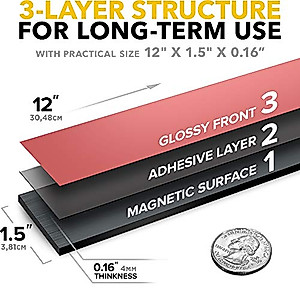 Adhesive Magnetic Strip for Knives Kitchen with Multipurpose Use as Knife Holder, Knife Rack, Knife Magnetic Strip, Knives Bar, Kitchen Utensil Holder, Tool Holder for Garage and Kitchen Organizer