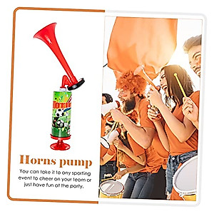 Hoement 6 Pcs Hand Push Cheering Horn Kids Football Gifts Marine Air Horn Kids Sports Toys Party Celebration Horn Cheering Props Stocking Stuffers Handheld Air Pump Horn Fan Cheering Horn