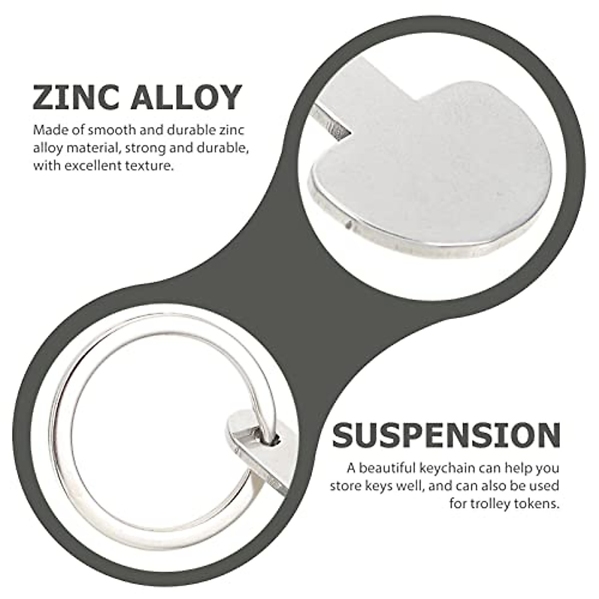 Tofficu 4pcs Trolley Tokens Key Ring Shopping Trolley Tokens Keychain Release Token Coin Keyring Small Aldi Quarter Holder Keychain for Grocery Shopping Cart