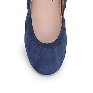 YNY Yosi New York Nina Foldable Ballet Flat in Royal Blue PETA-Approved Vegan Leather Royal Blue / 6