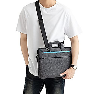 DOMISO 14 inch Laptop Sleeve Shoulder Bag Water-Resistant Protective Messenger Bag Business Briefcase Handbag for 14" Notebook/Lenovo ThinkPad E480 Yoga 920/13.5" Microsoft Surface Book, Blue