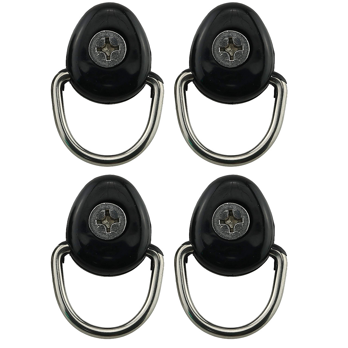 HJ Garden 6 Sets Kayak Fishing Rigging Round D-Ring Buckle Elastic Rope Pull Buckle for Fishing Boat Backrest Hook Surfboard Accessories